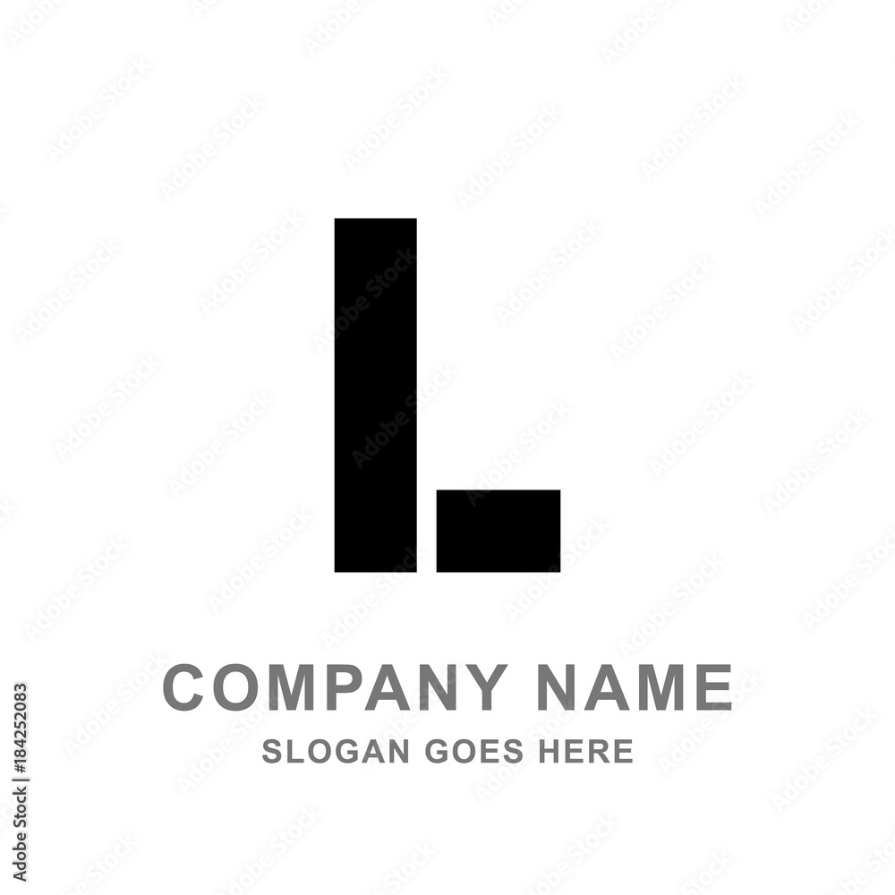 Black Letter L Logo Vector Stock Vector | Adobe Stock