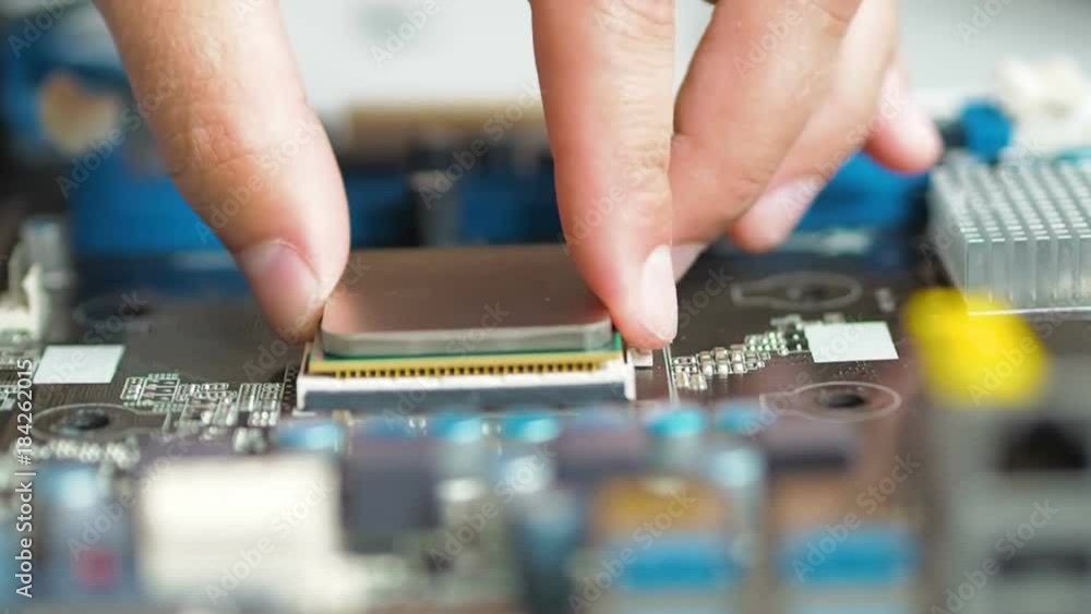 Removing And Replacing computer processor (CPU). Installing and ...