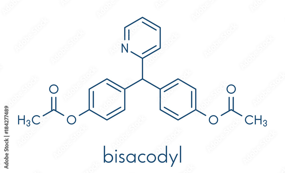 Bisacodyl laxative drug molecule. Skeletal formula. Stock Vector ...