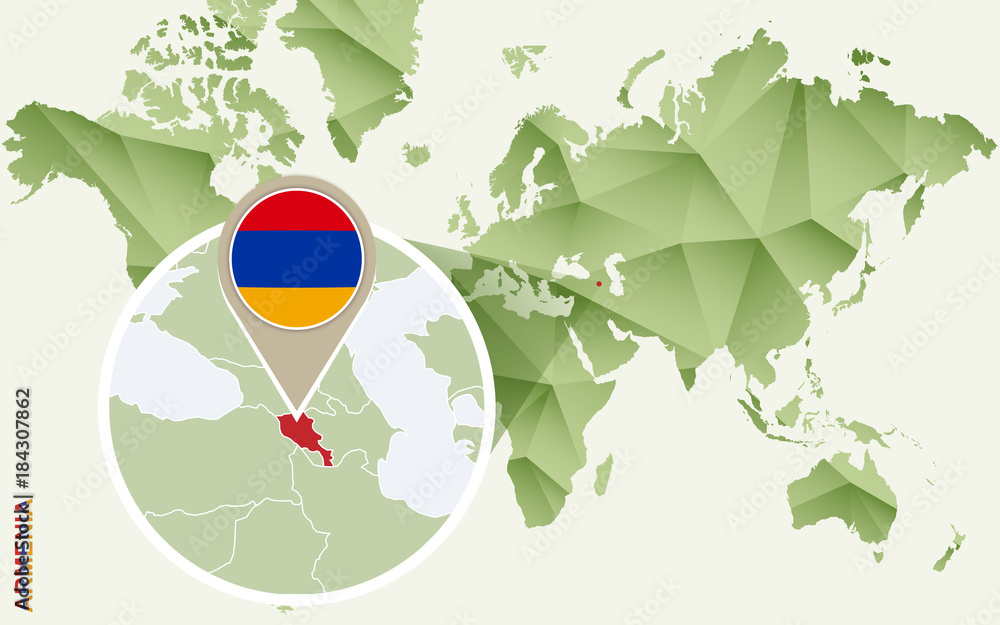 Infographic for Armenia, detailed map of Armenia with flag. Stock ...