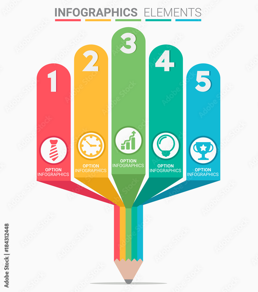 INFOGRAPHICS element abstract modern design the numbers top five ...