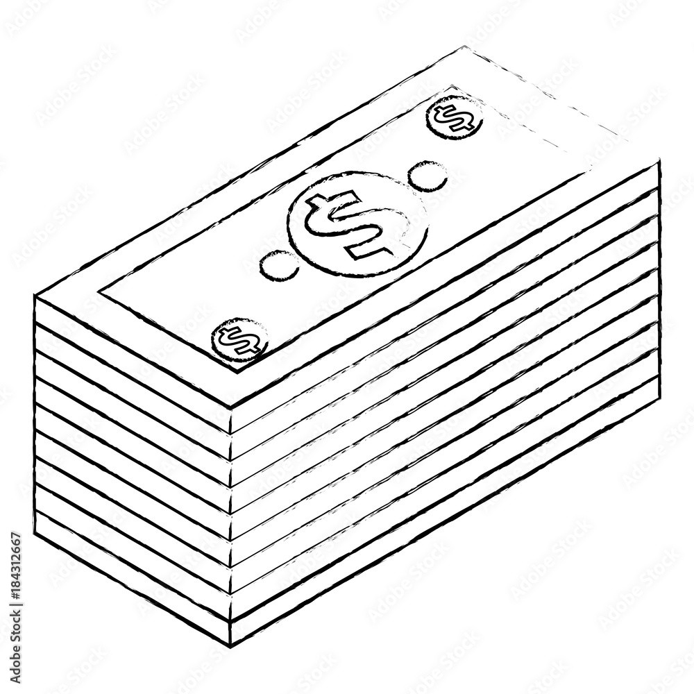 staked money isometric banknote dollar finance vector illustration ...