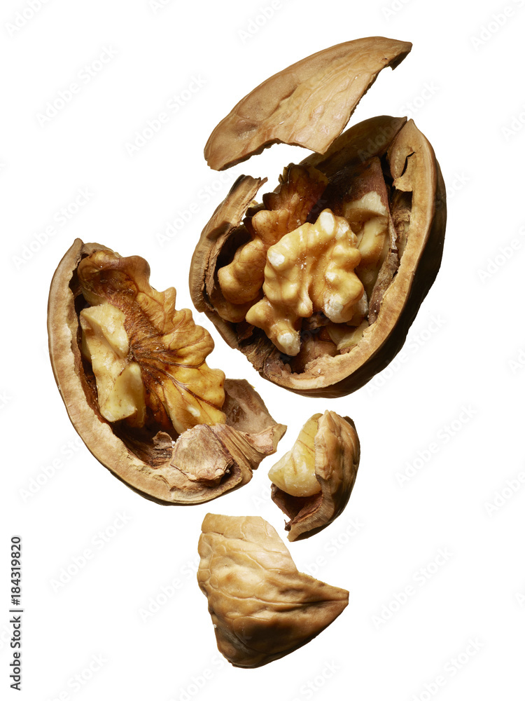 Broken Walnut in Shell Stock Photo | Adobe Stock