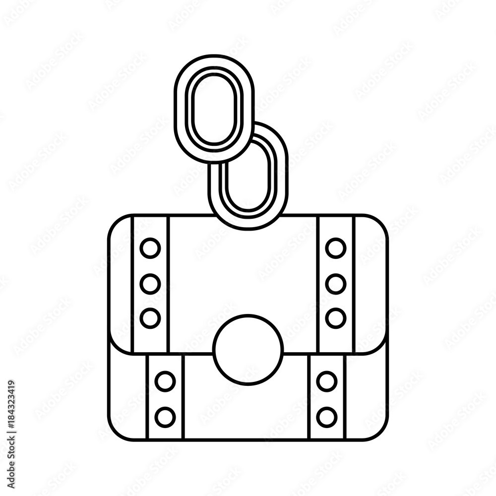 video game treasure chest coin money vector illustration outline image ...