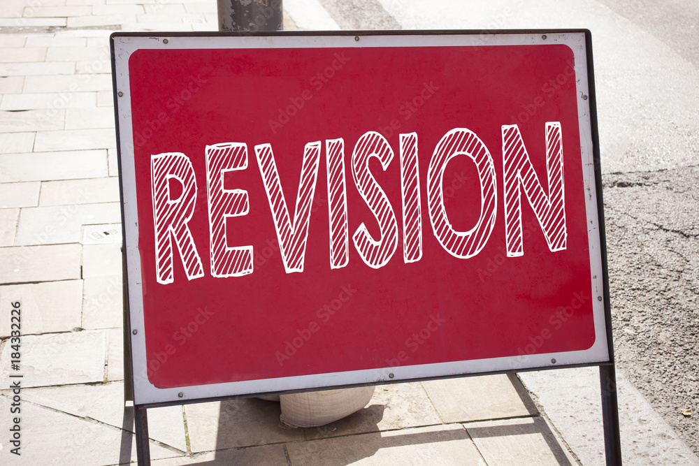 Conceptual hand writing text caption inspiration showing Revision ...