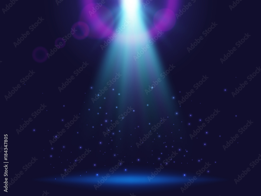 Magic shining background with lights. Blue luminous rays Stock Vector ...