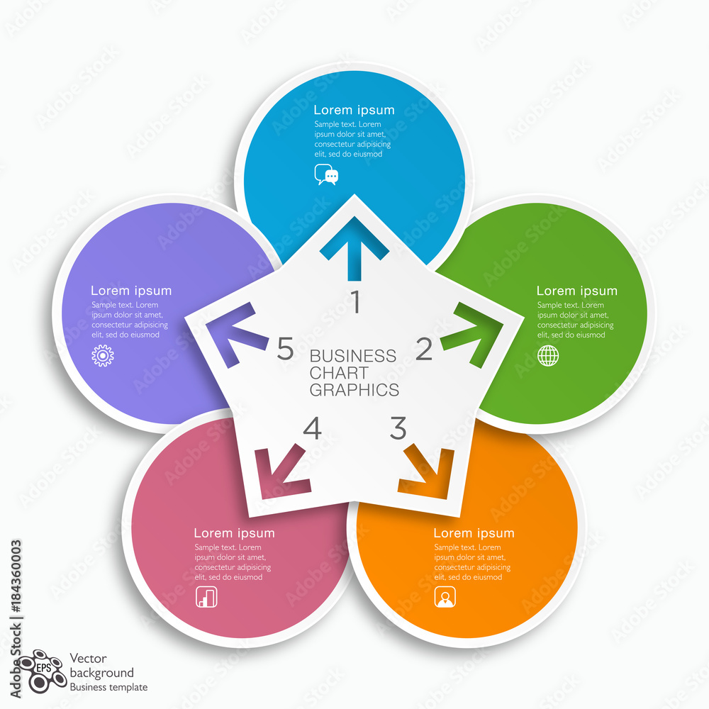 5-Step Process #Vector Graphics Stock Vector | Adobe Stock