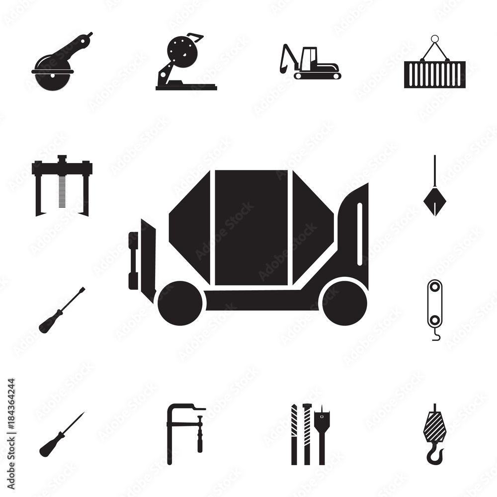 Concrete mixer icon. Set of construction tools icons. Web Icons Premium ...