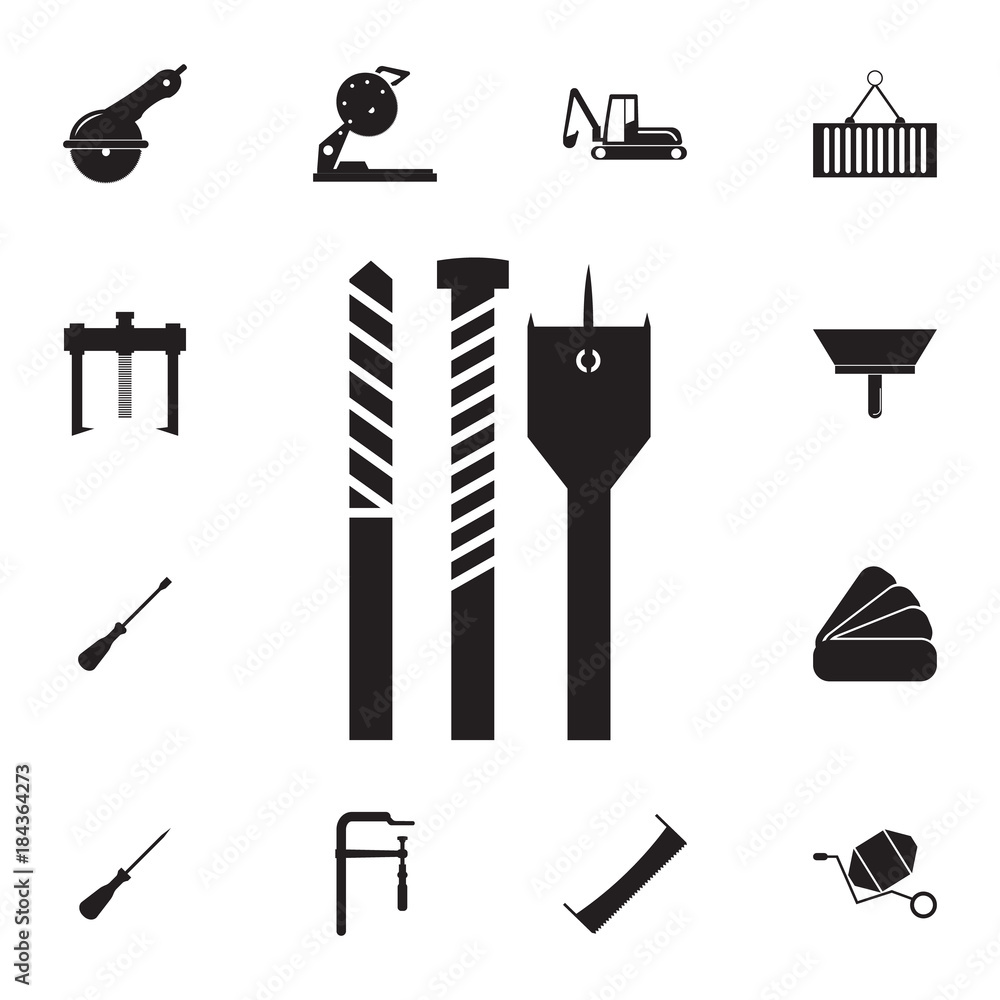 Screw driver bit set icon. Set of construction tools icons. Web Icons ...