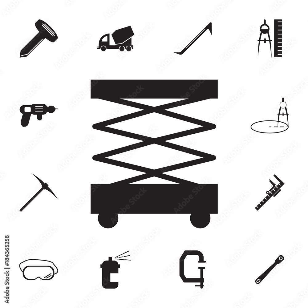 Scissors lift icon. Set of construction tools icons. Web Icons Premium ...