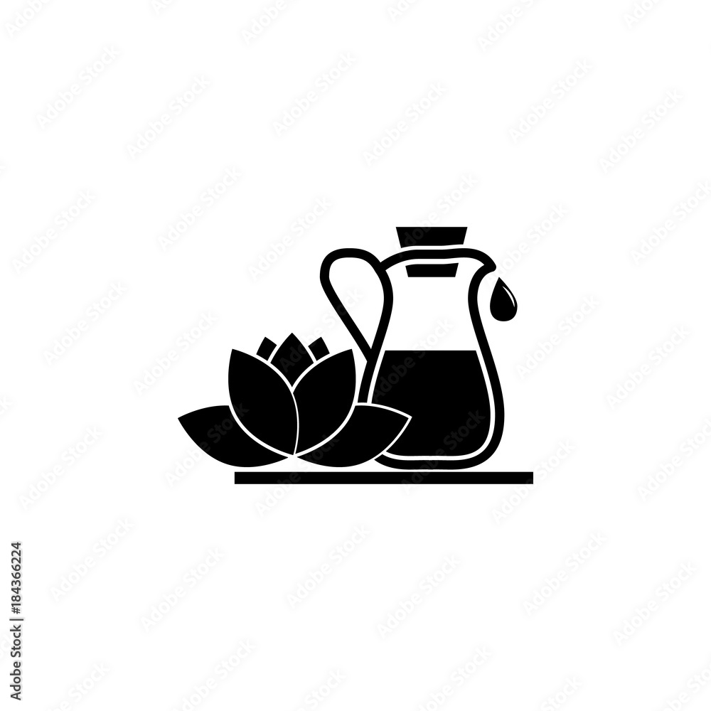 lotus and drinks icon. Spa icon. Element relaxation and rest icon ...