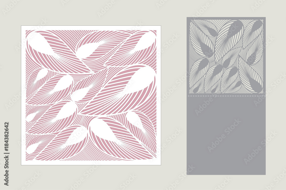 Card with a repeating geometric pattern for laser cut. Silhouette ...