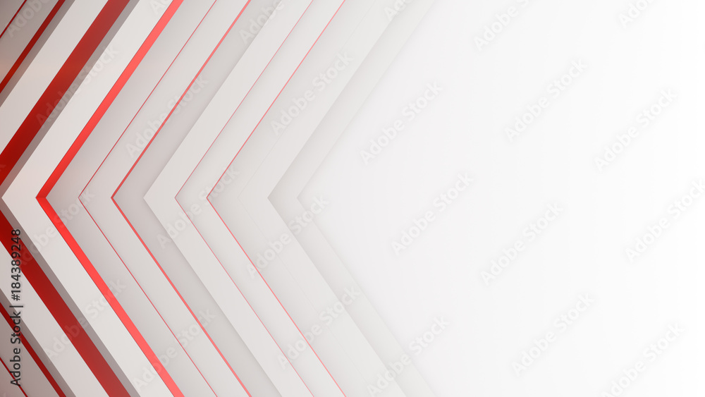White and red lines 3D render abstract background Stock Illustration ...