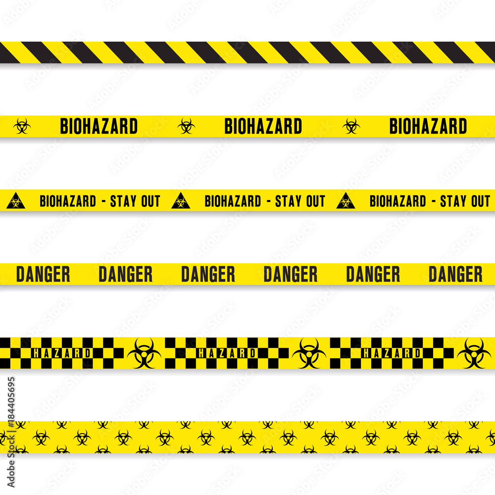 biohazard yellow tape set Stock Vector | Adobe Stock