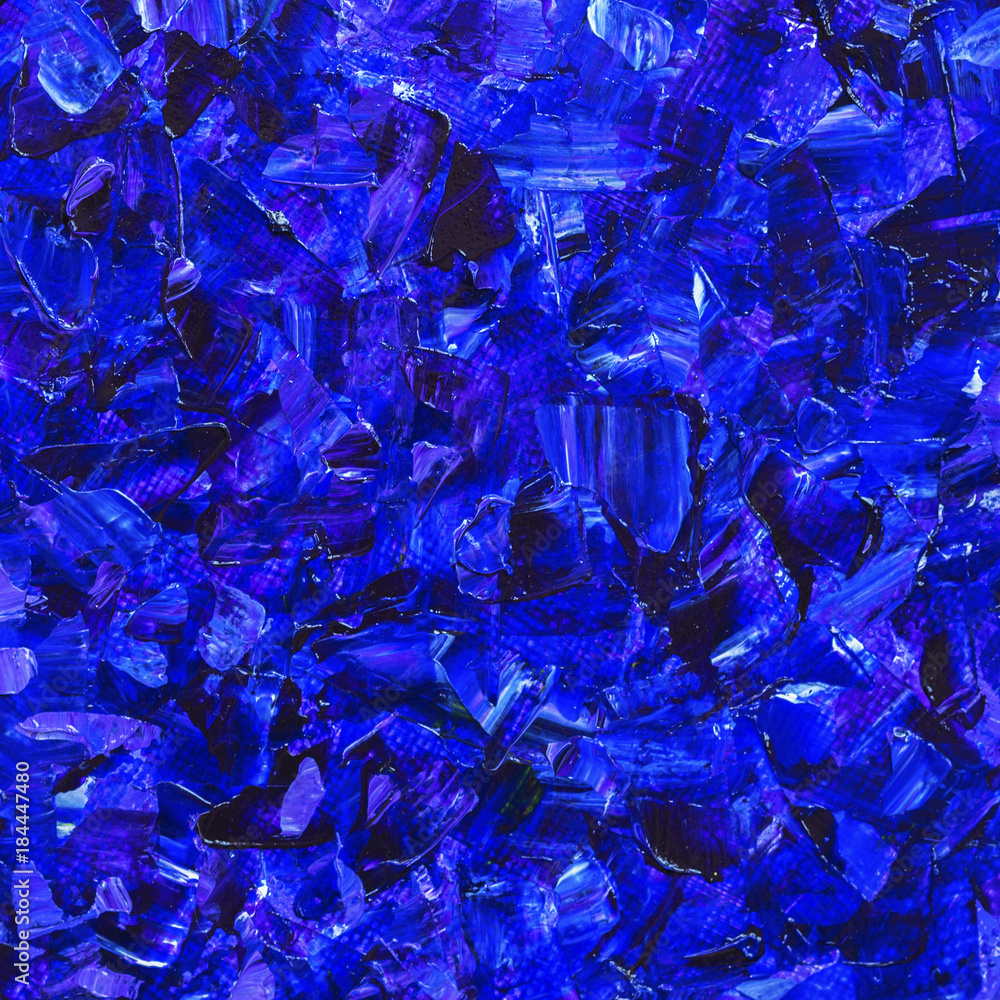 Abstract hand paint picturesque dark blue acrillic art background on ...