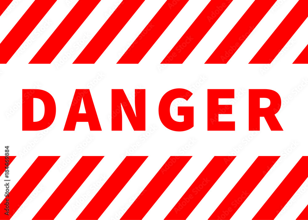 Danger sign, warning plate with red stripes on white Stock Vector ...
