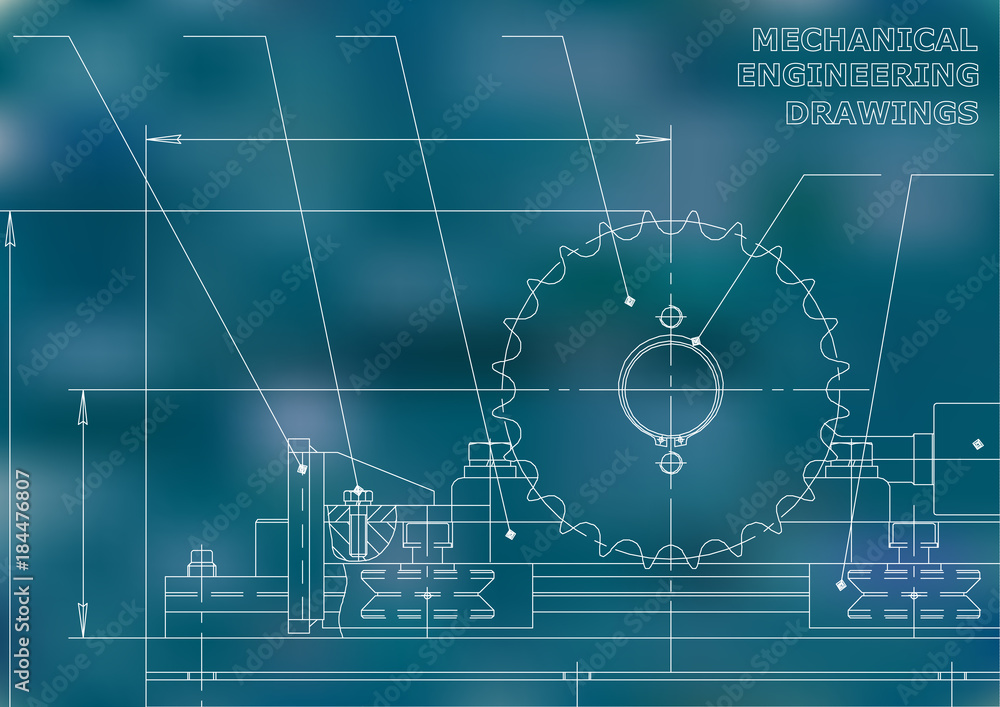 Mechanical engineering drawings. Vector Drawing. Blue Stock Vector ...