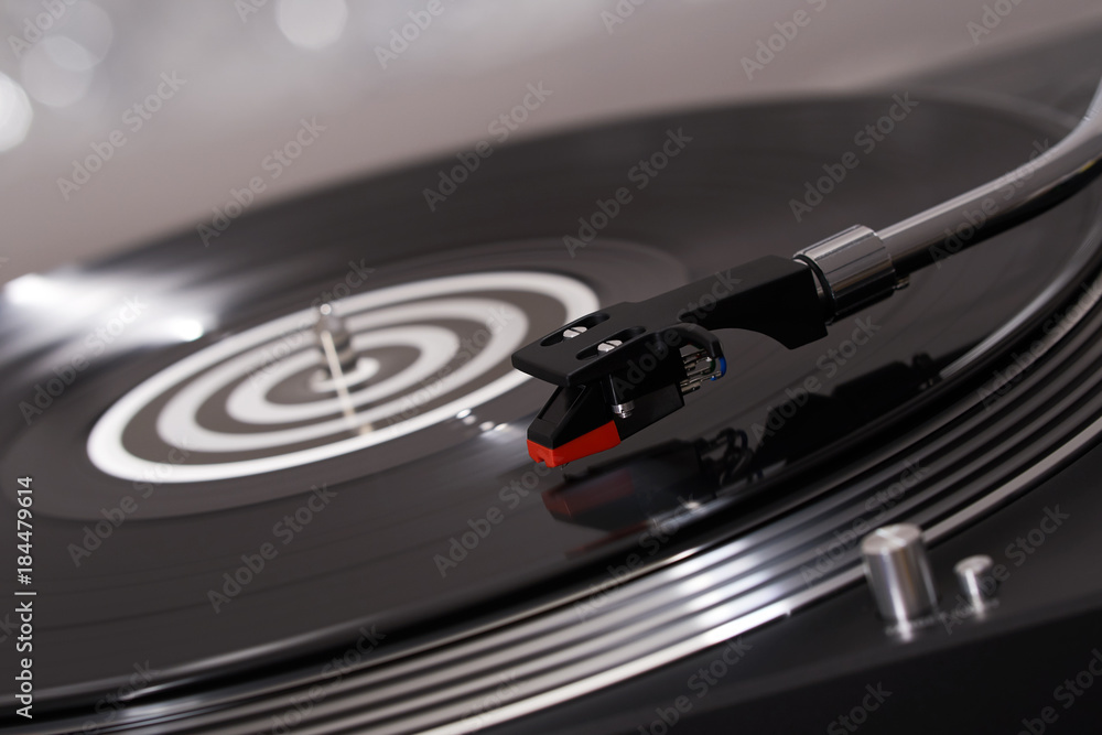Turntable vinyl record player. Sound technology for DJ to mix & play ...