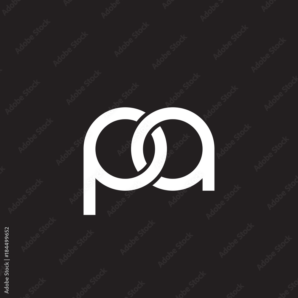 Initial lowercase letter pa, overlapping circle interlock logo, white ...
