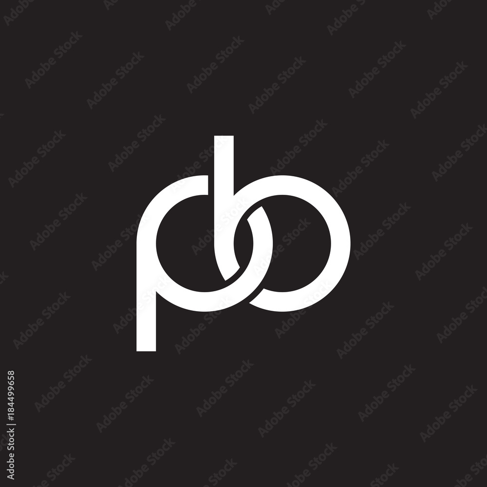 Initial lowercase letter pb, overlapping circle interlock logo, white ...