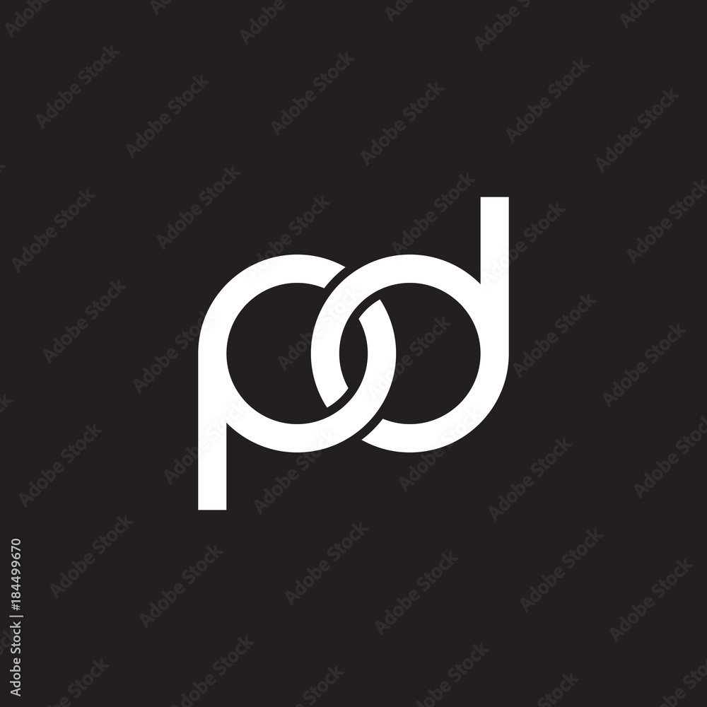 Initial lowercase letter pd, overlapping circle interlock logo, white ...
