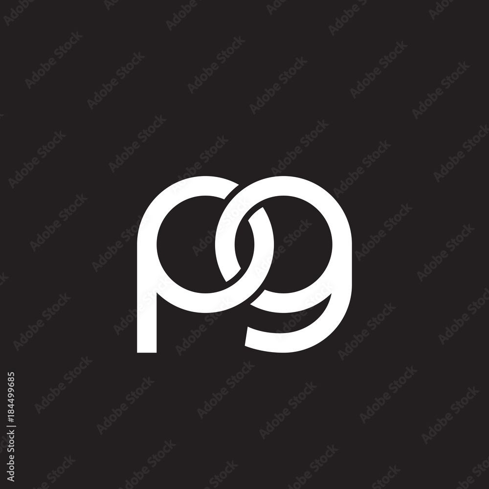 Initial lowercase letter pg, overlapping circle interlock logo, white ...