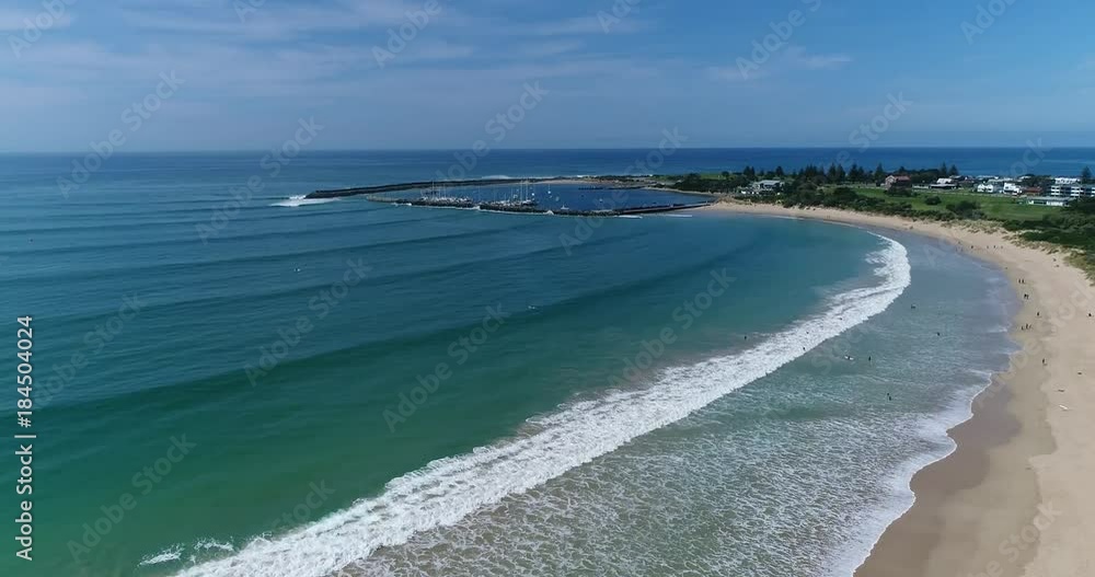 Apollo bay sandy beach and enclosed marina for town yachts and boats in ...