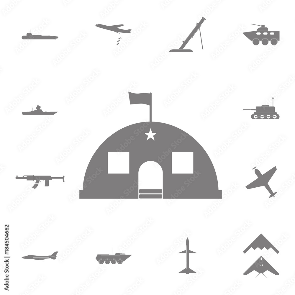 Barracks, military tent icon. Set of military elements icon. Quality ...