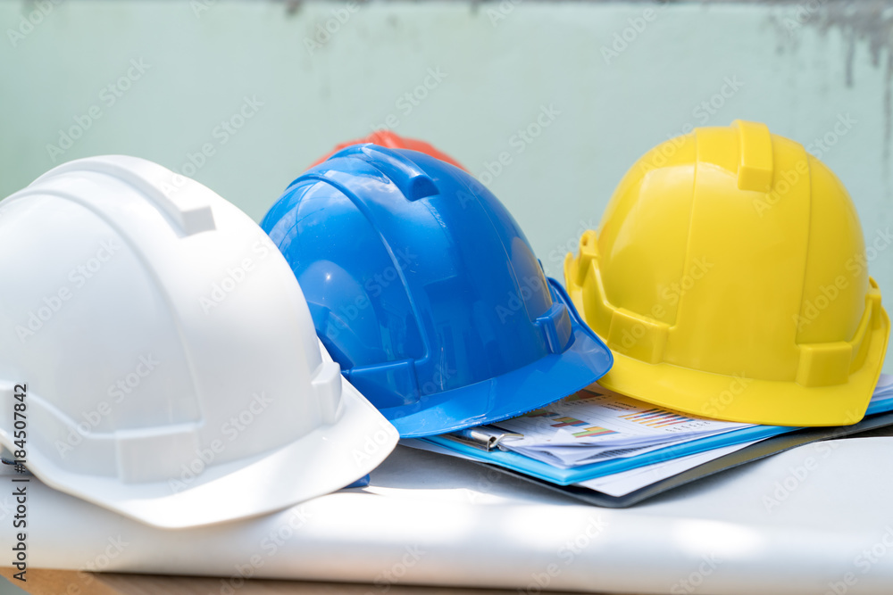 Safty helmet for protect head for architect or civil engineer or ...