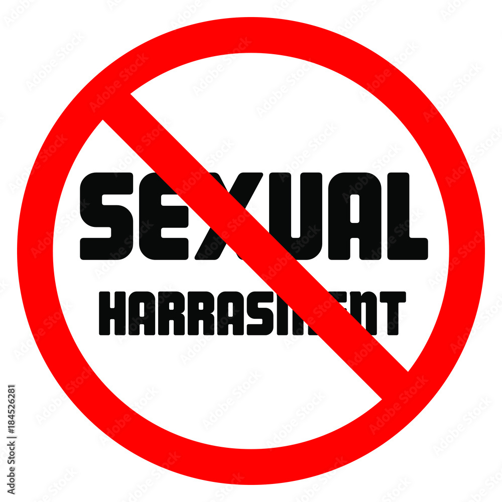 Stop sexual harrasment forbidden sign negative space vector ...