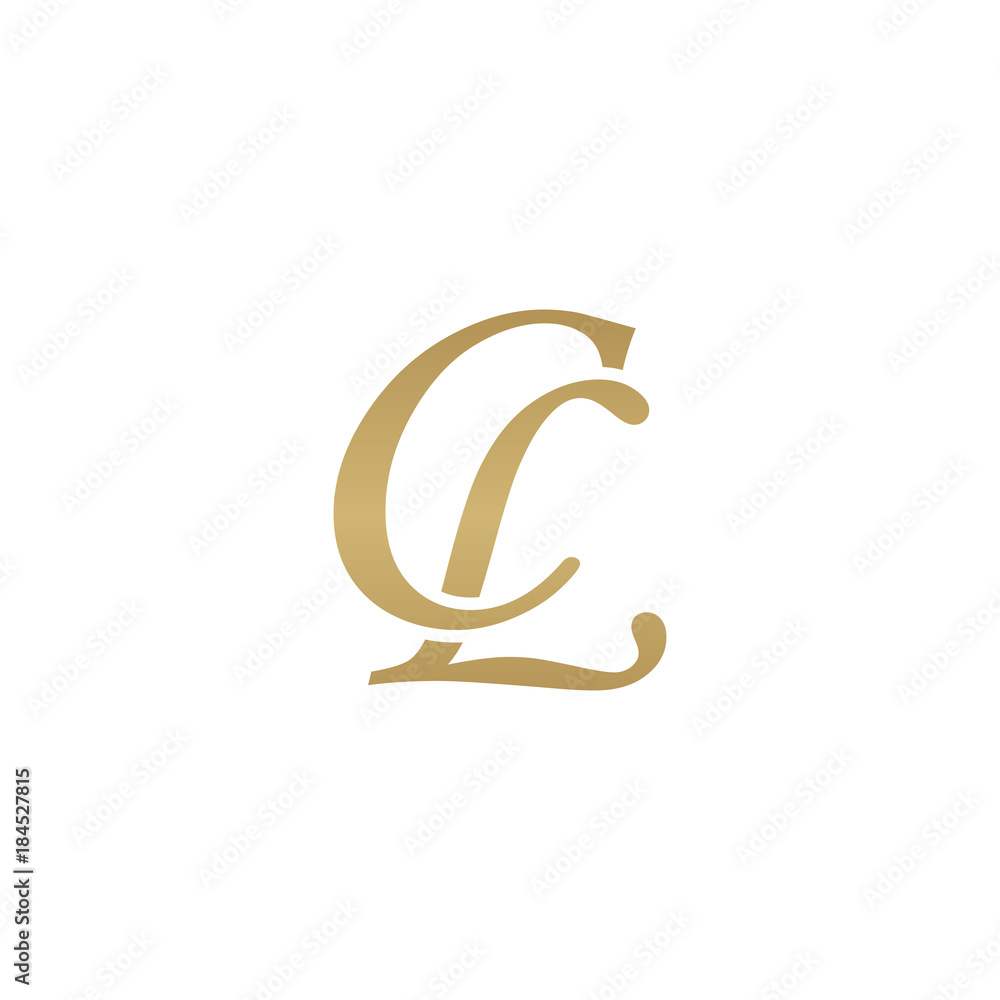 Initial letter CL, overlapping elegant monogram logo, luxury golden color Stock Vector | Adobe Stock