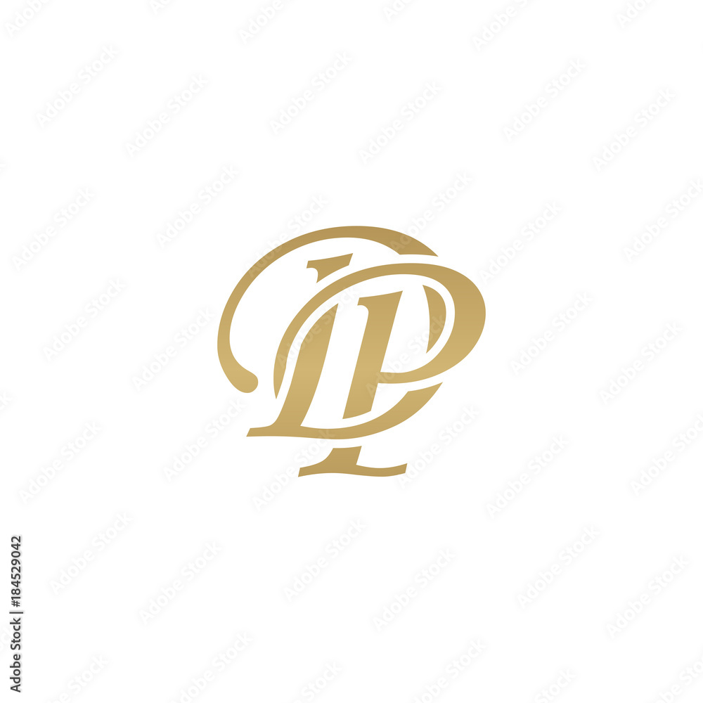 Initial letter DP, overlapping elegant monogram logo, luxury golden ...