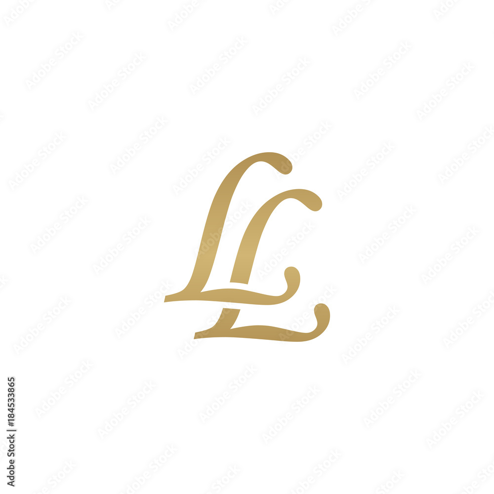 Initial letter LL, overlapping elegant monogram logo, luxury golden ...