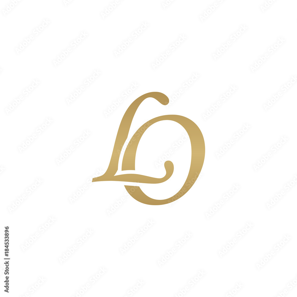 Initial letter LO, overlapping elegant monogram logo, luxury golden ...