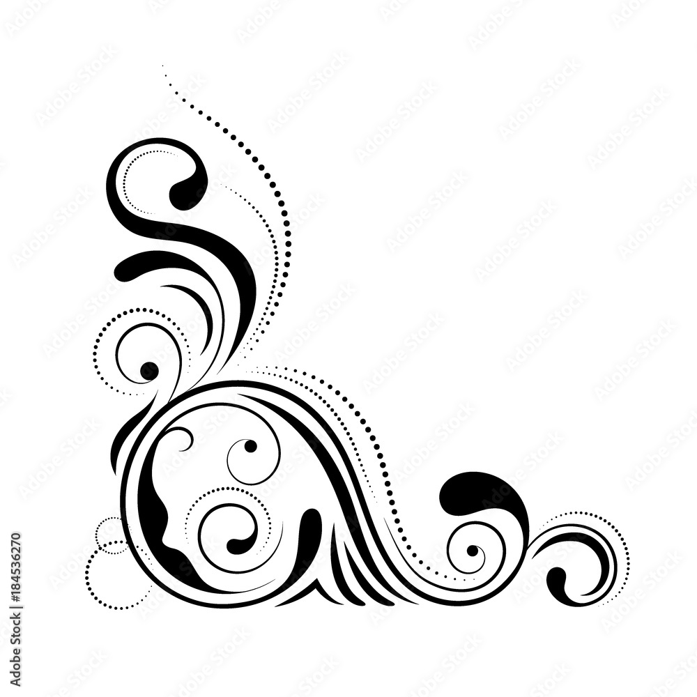 Floral Swirls Corner Design