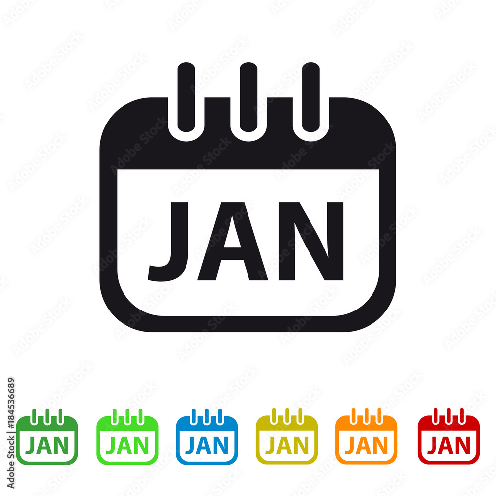 January Calendar Icon - Colorful Vector symbol Stock Vector | Adobe Stock