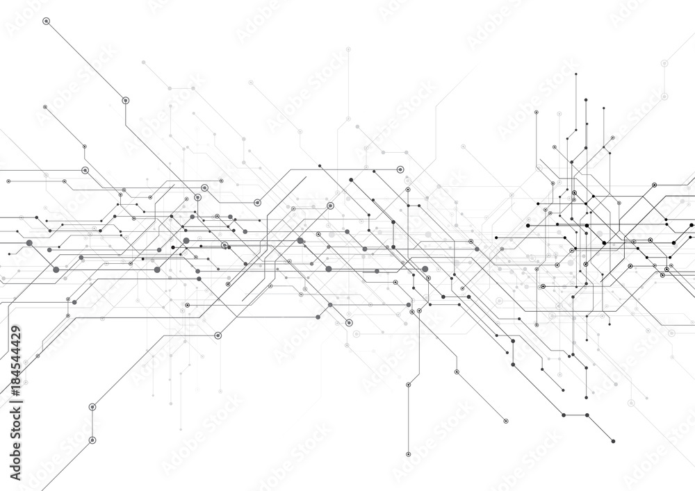 vector white background abstract technology communication data Science ...
