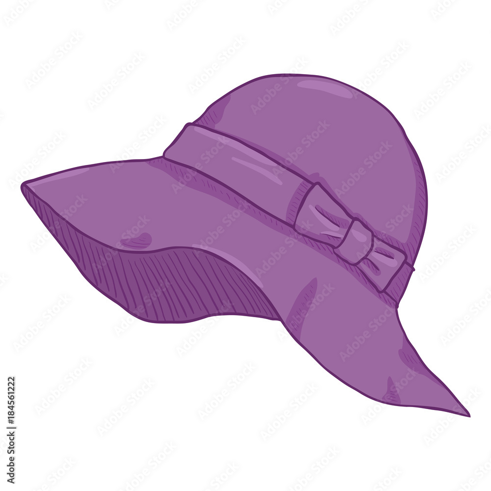 Vector Cartoon Elegance Women Hat on White Background Stock Vector ...