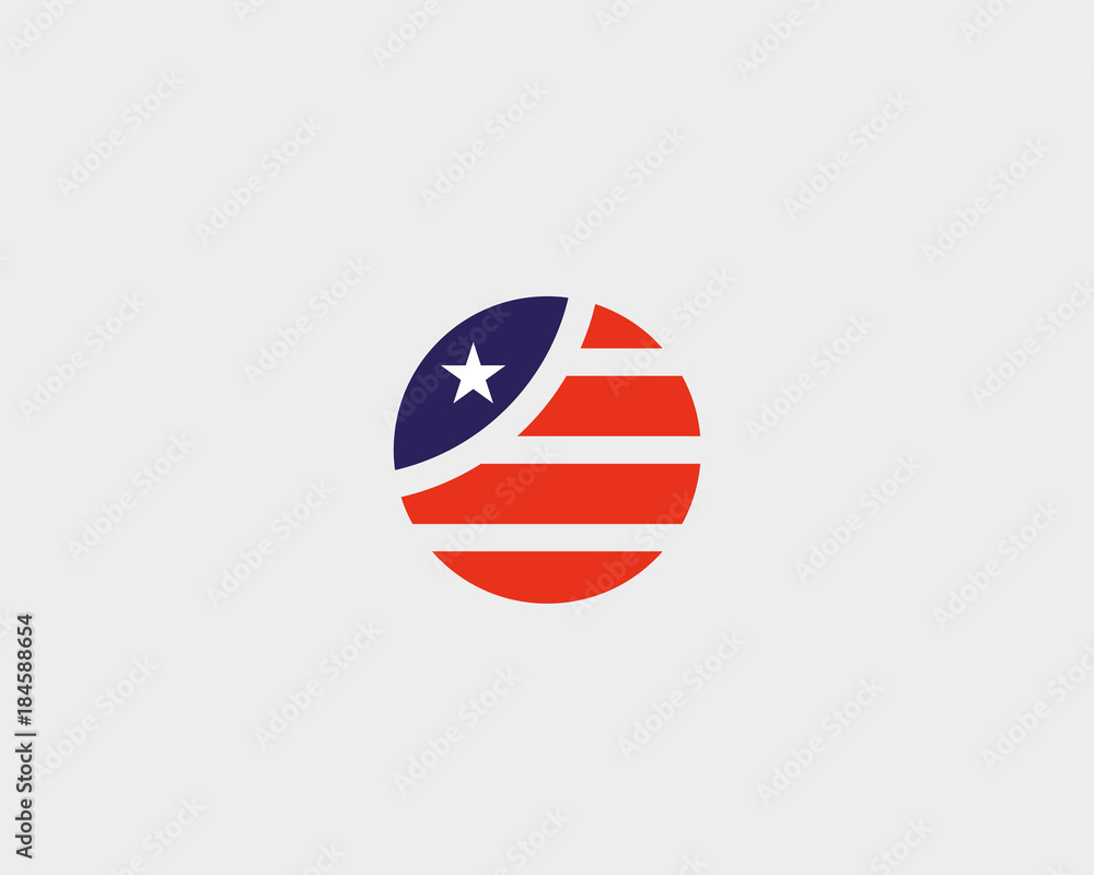 Us Flag Circle Stars