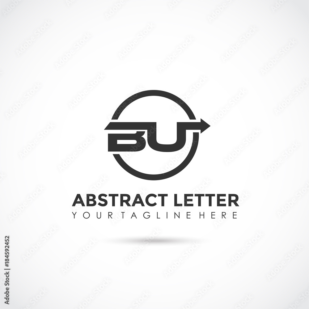 Abstract Letter BU Logo Design with Up Arrow. Vector Illustrator Eps.10 ...