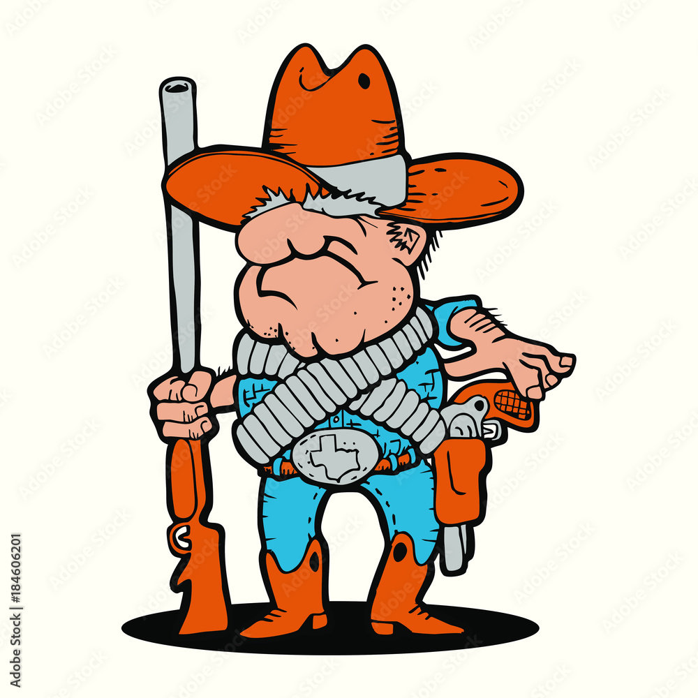 Cartoon Cowboy Stock Vector | Adobe Stock