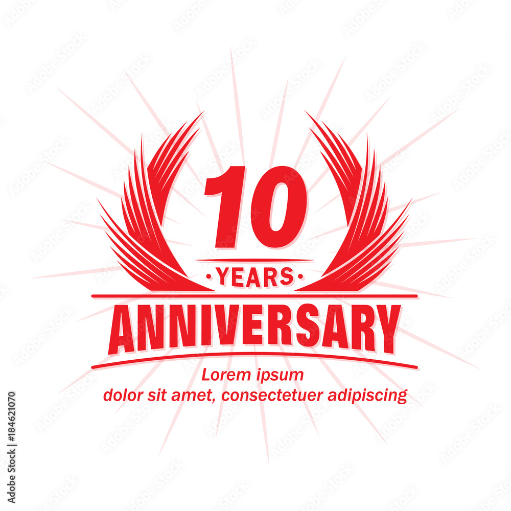 10 years design template. Anniversary vector and illustration template ...