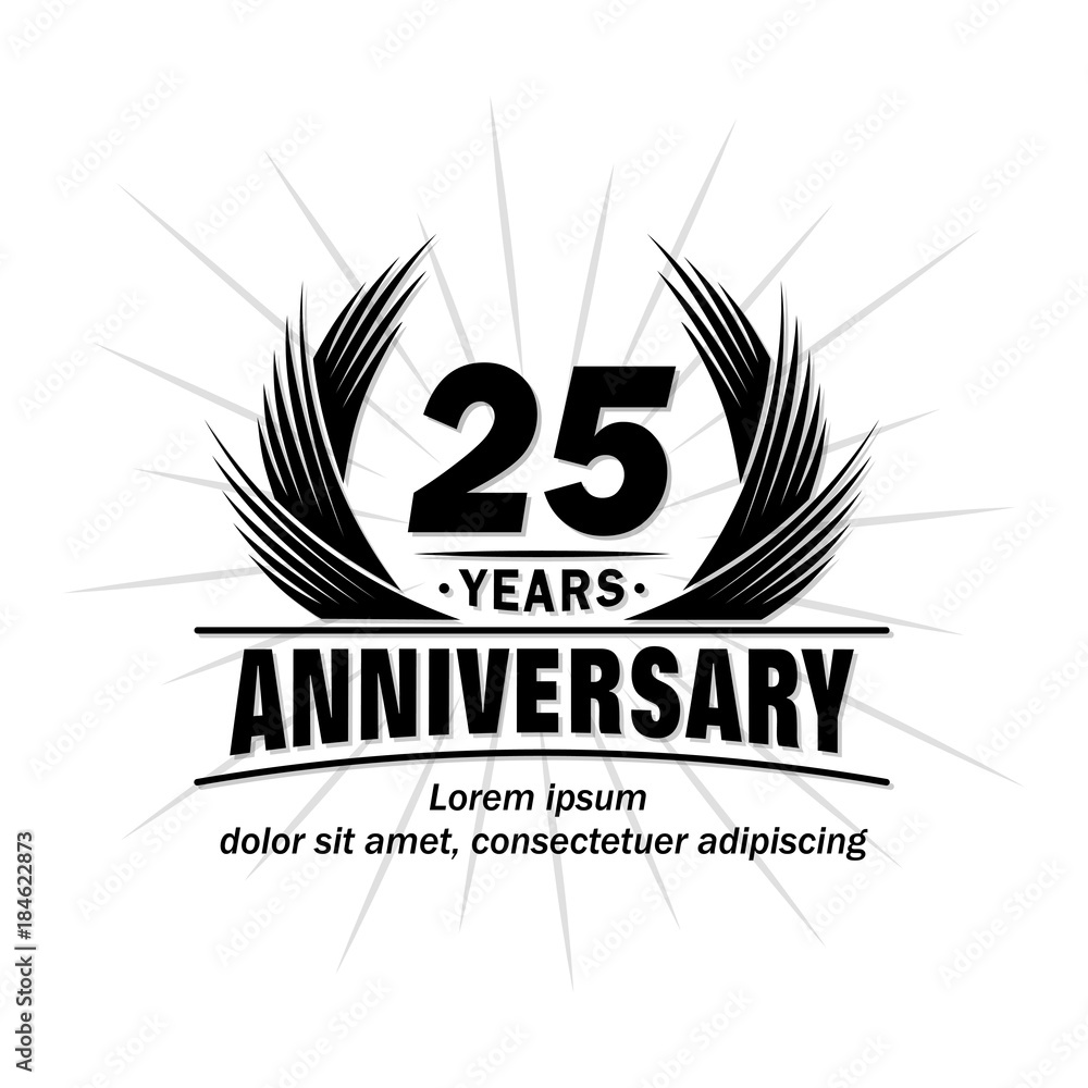 25 years design template. Anniversary vector and illustration template ...