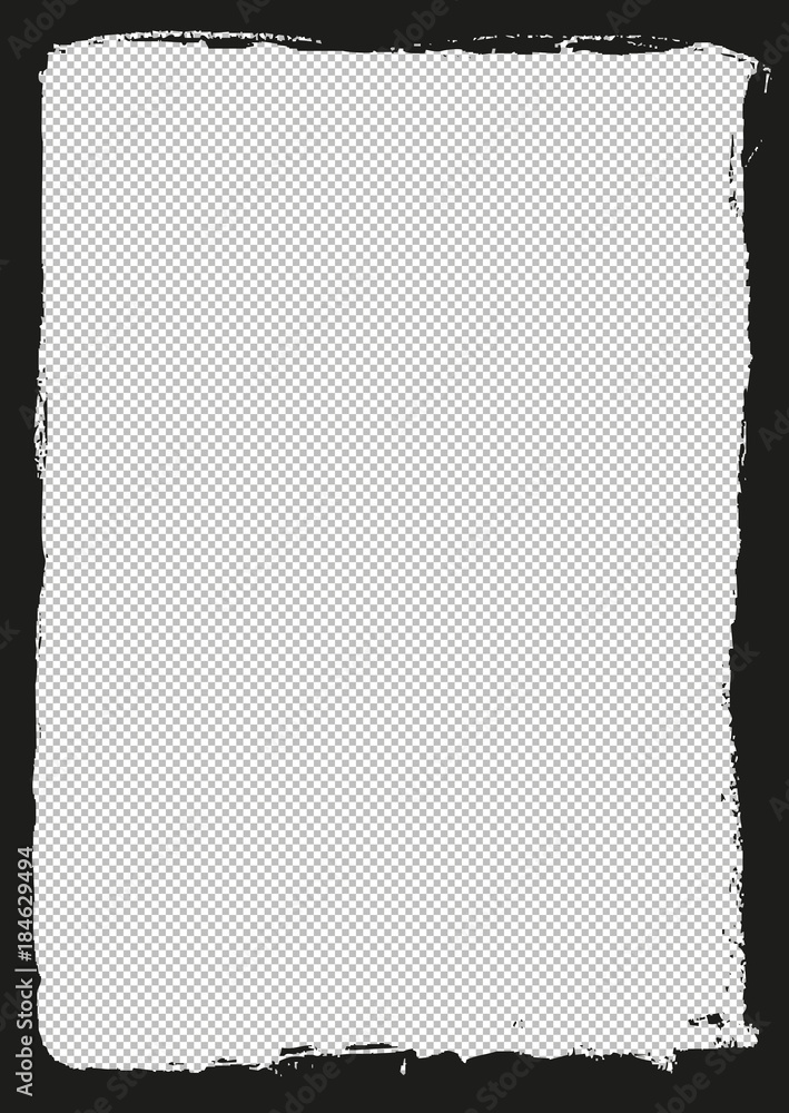 Vector illustration of a grunge frame on transparent background Stock ...