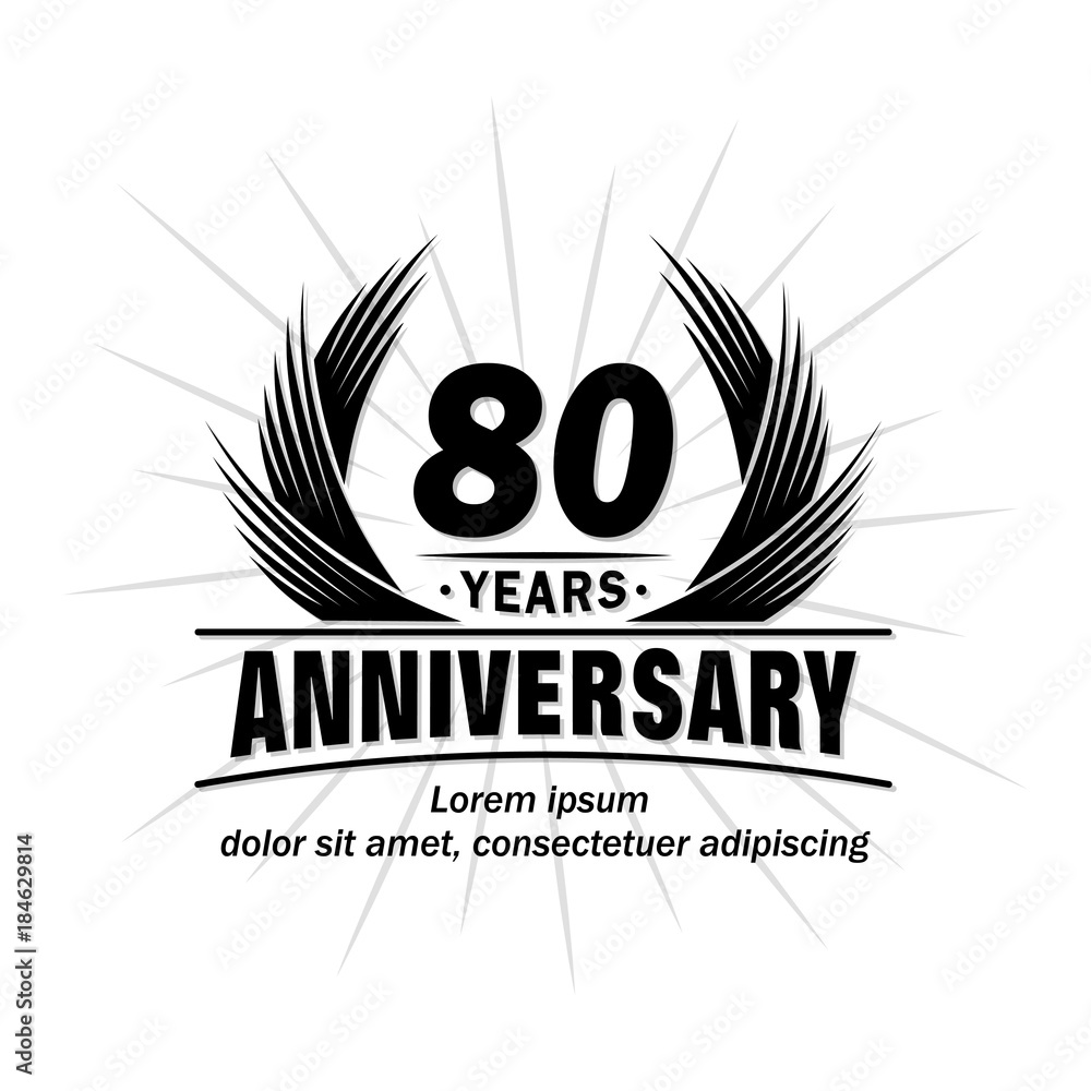 80 years design template. Anniversary vector and illustration template ...