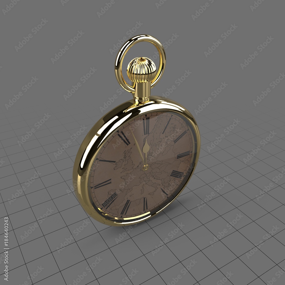 Gold pocket watch Stock 3D asset | Adobe Stock