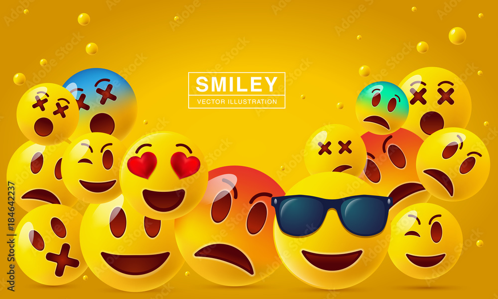 Cute emoticons set Stock Vector | Adobe Stock