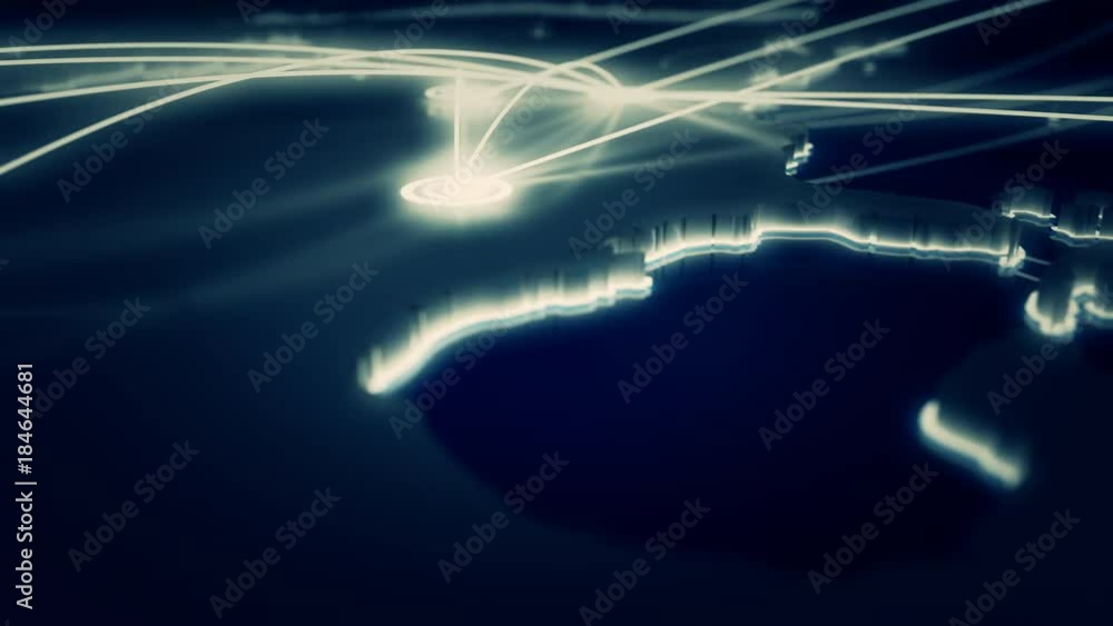 Animation depicting flight paths on the North American continent and ...