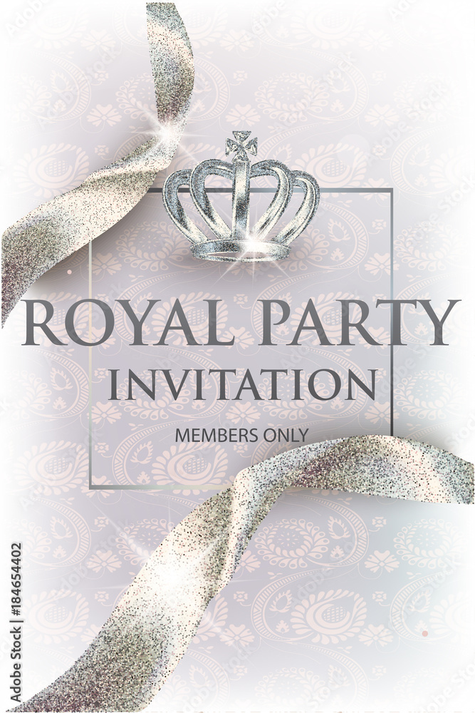 Elegant invitation beige card with sparkling Elegant royal invitation ...