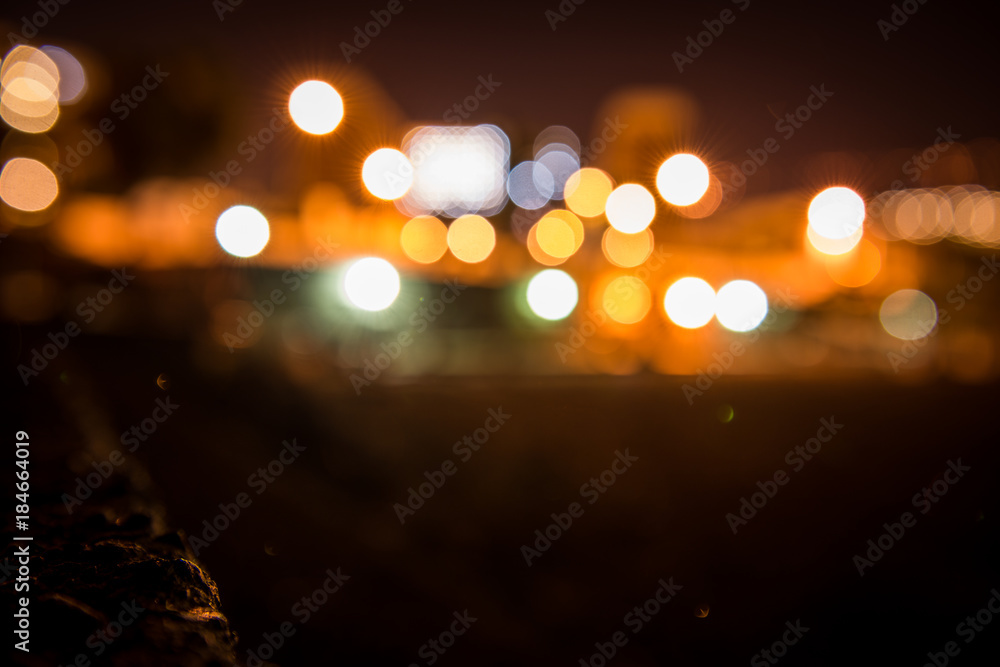 Bokeh - Skyline at night Stock Photo | Adobe Stock